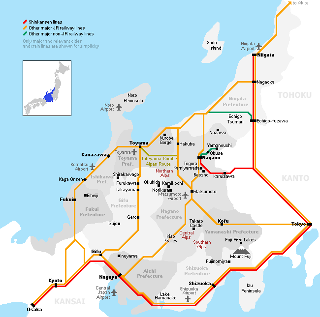 Japan walk around: rail map