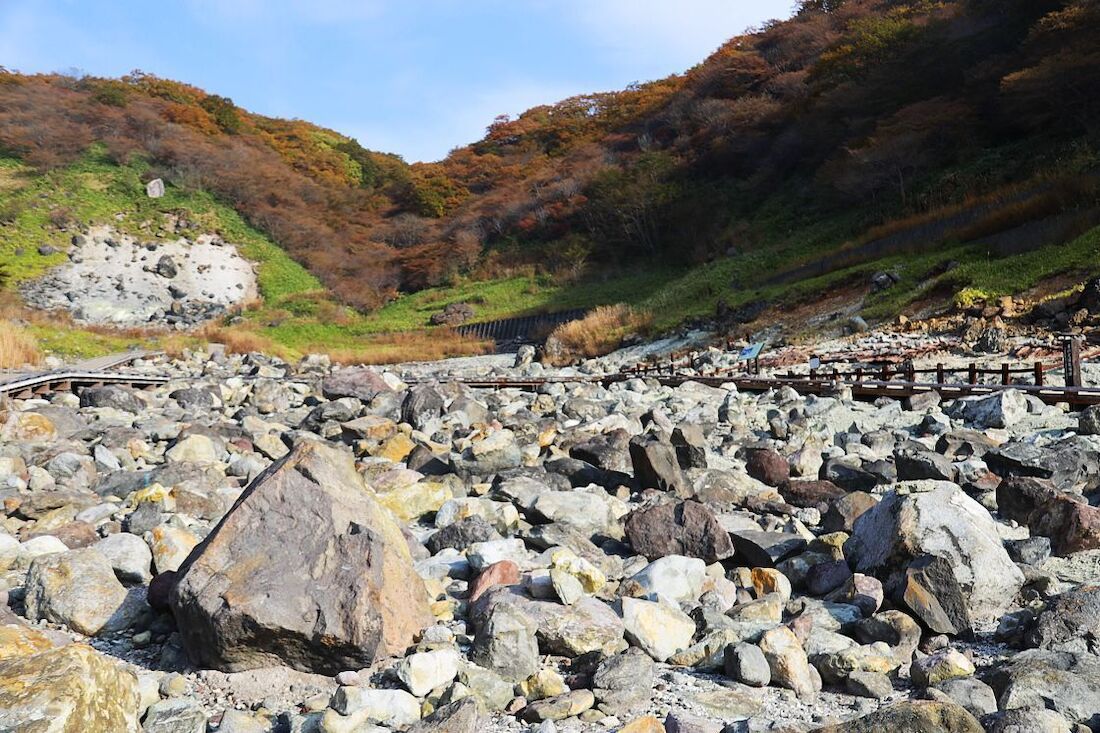 A barren stretch of sand and rock